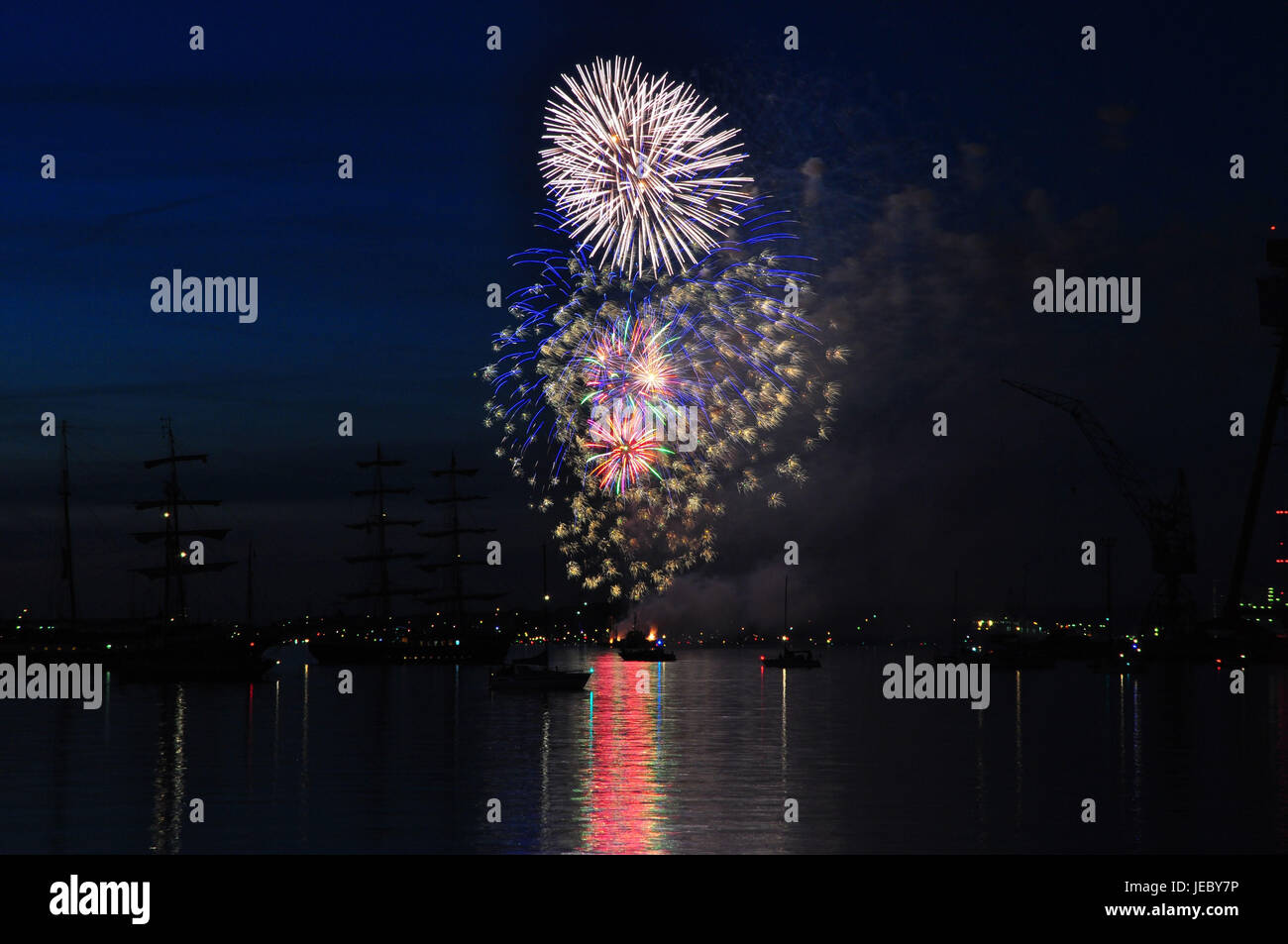 Germany, Schleswig - Holstein, Kiel, town harbour, cascade Stock Photo ...