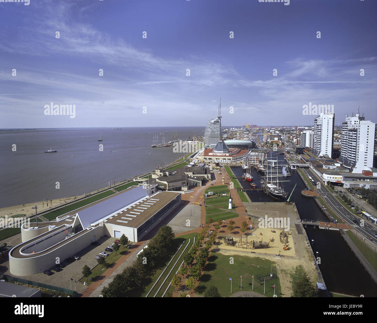 Germany, Bremerhaven, old harbour, from above, no property release ...