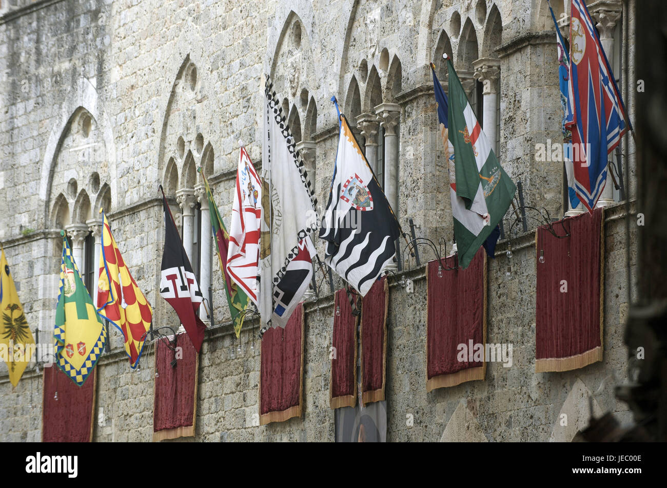 Flags Of The Contrade Of The Palio Of Siena High Resolution Stock ...