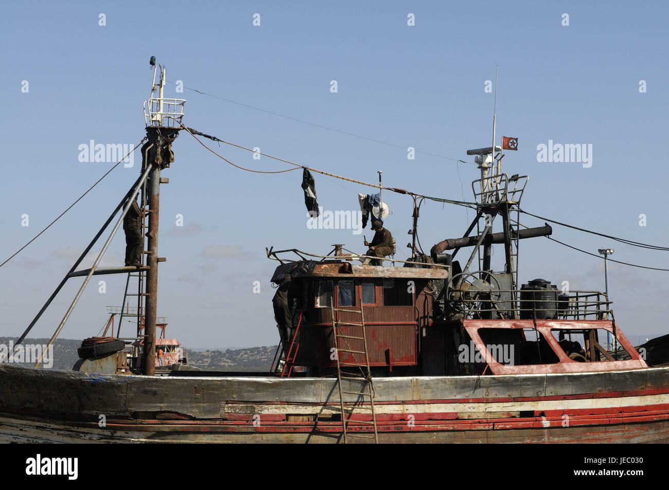 Fishing boat, old, dry dock, Essaouira, Morocco, Africa Stock Photo - Alamy