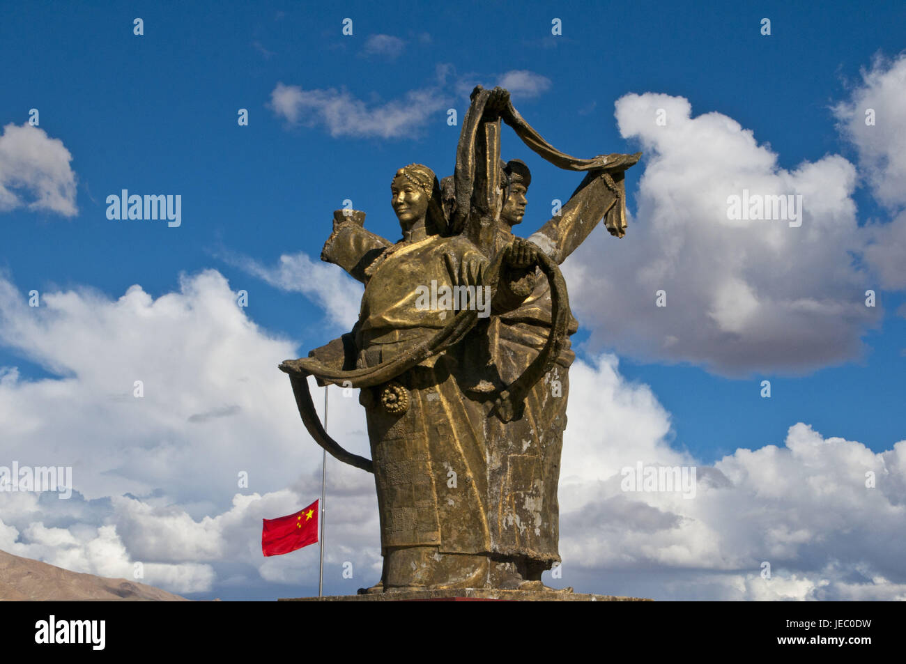 Statues on the main square of the place ali hi-res stock photography ...