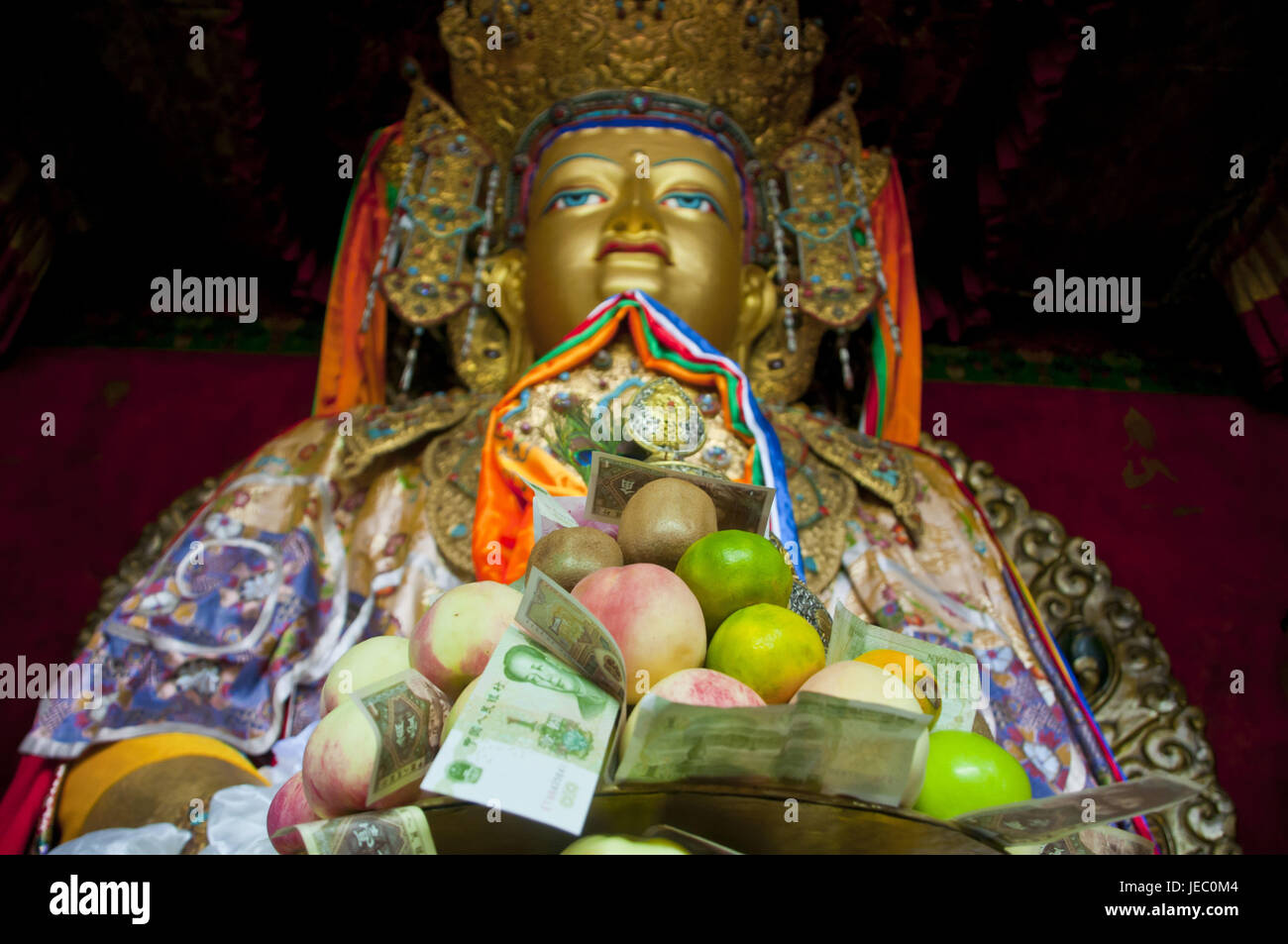 Buddha statue in the Ramoche temple, Lhasa, Tibet, Asia Stock Photo - Alamy