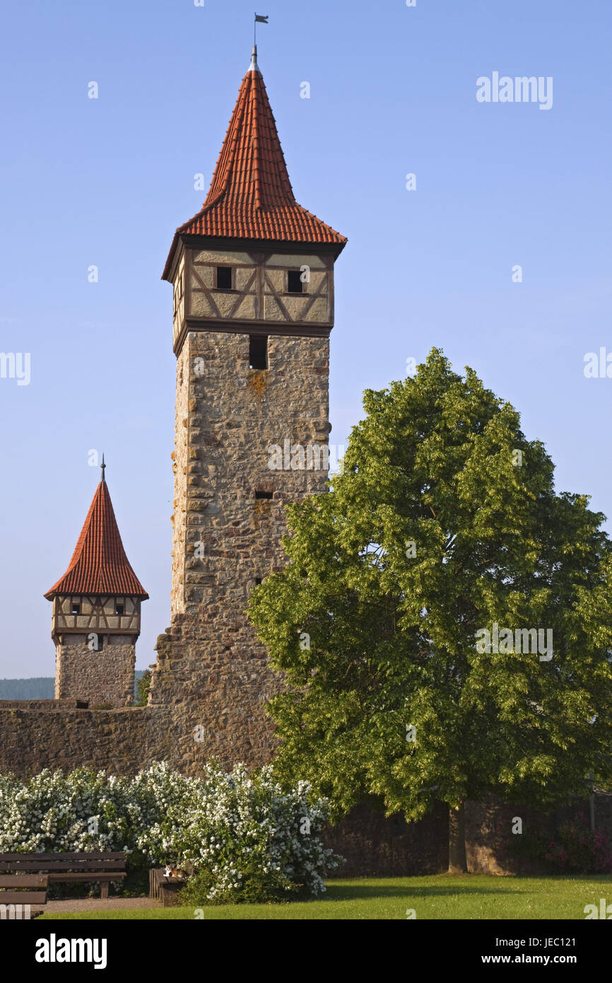 Church castle at east home before the Rhön, Franconia, Bavaria, Germany ...