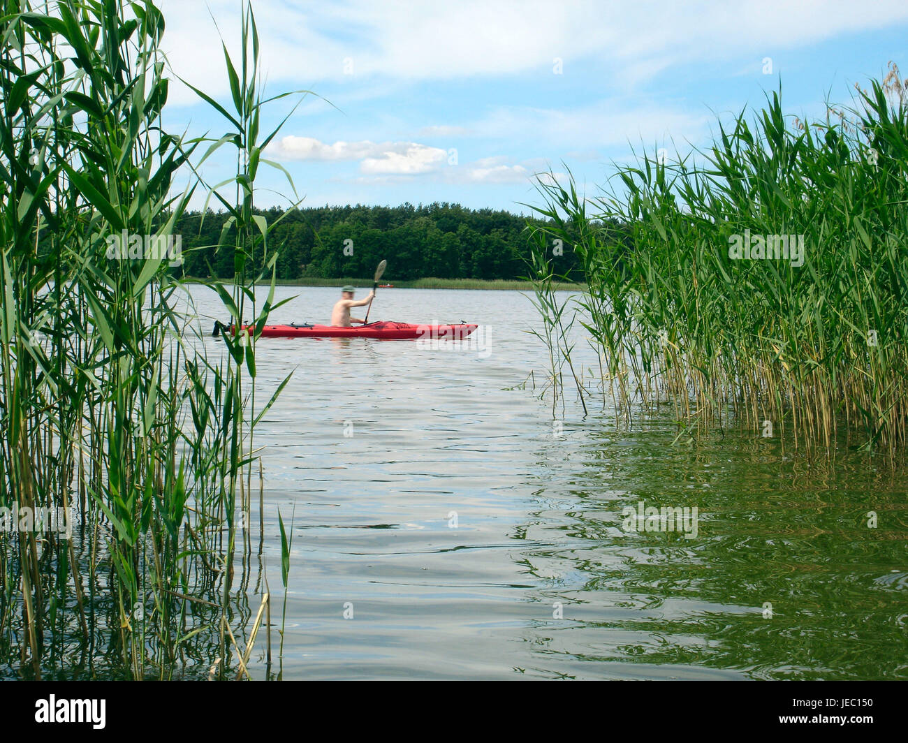 Kayak on lake Stock Photo - Alamy