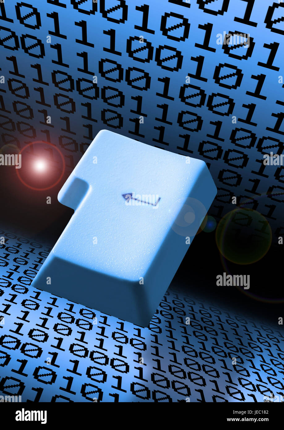 Enter key, binary numbers Stock Photo - Alamy