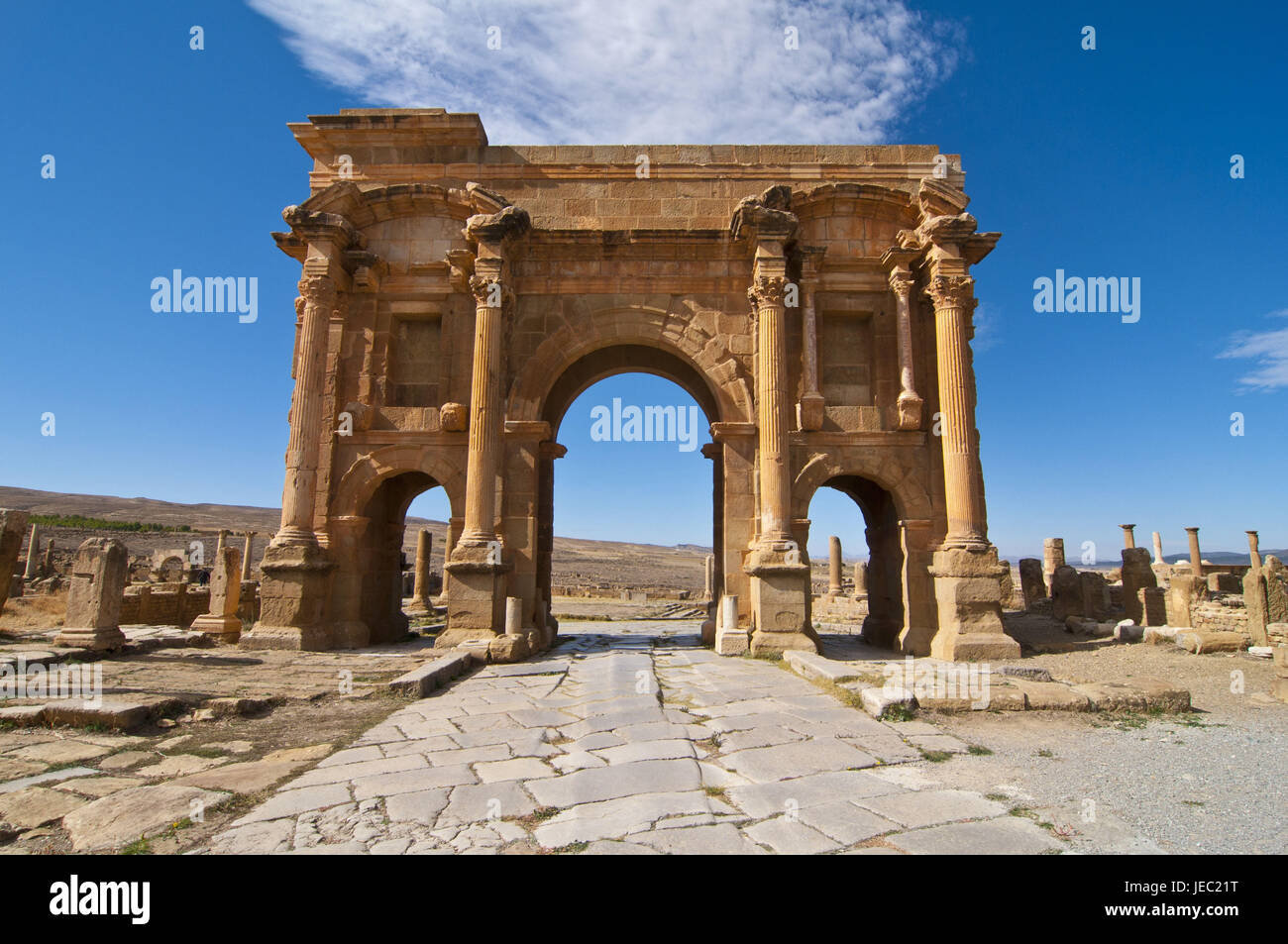 UNESCO-world cultural heritage, the Roman ruins of Timgad, Algeria ...