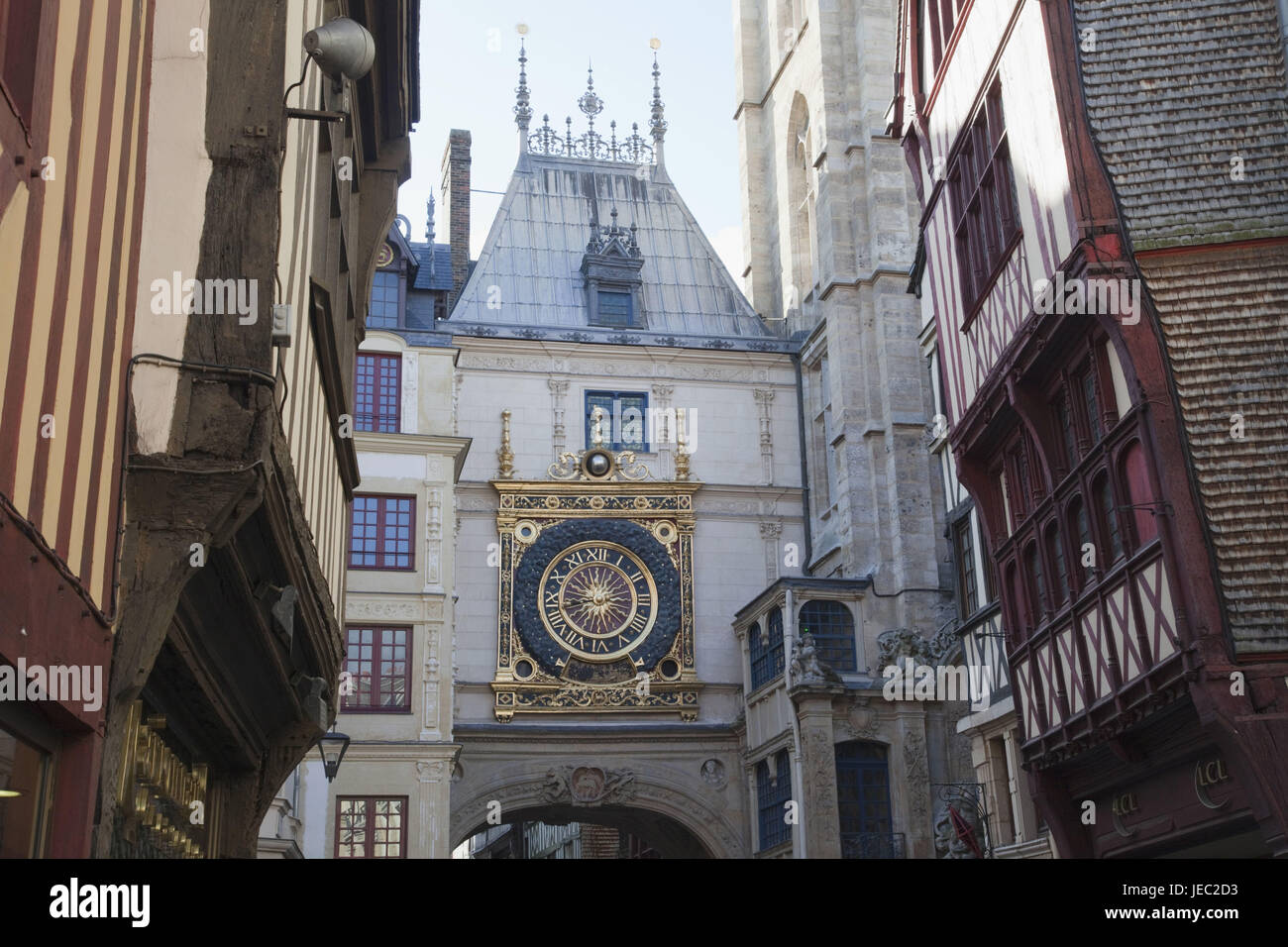 France, Normandy, Rouen, Le gross Horloge, The big clock Stock Photo ...
