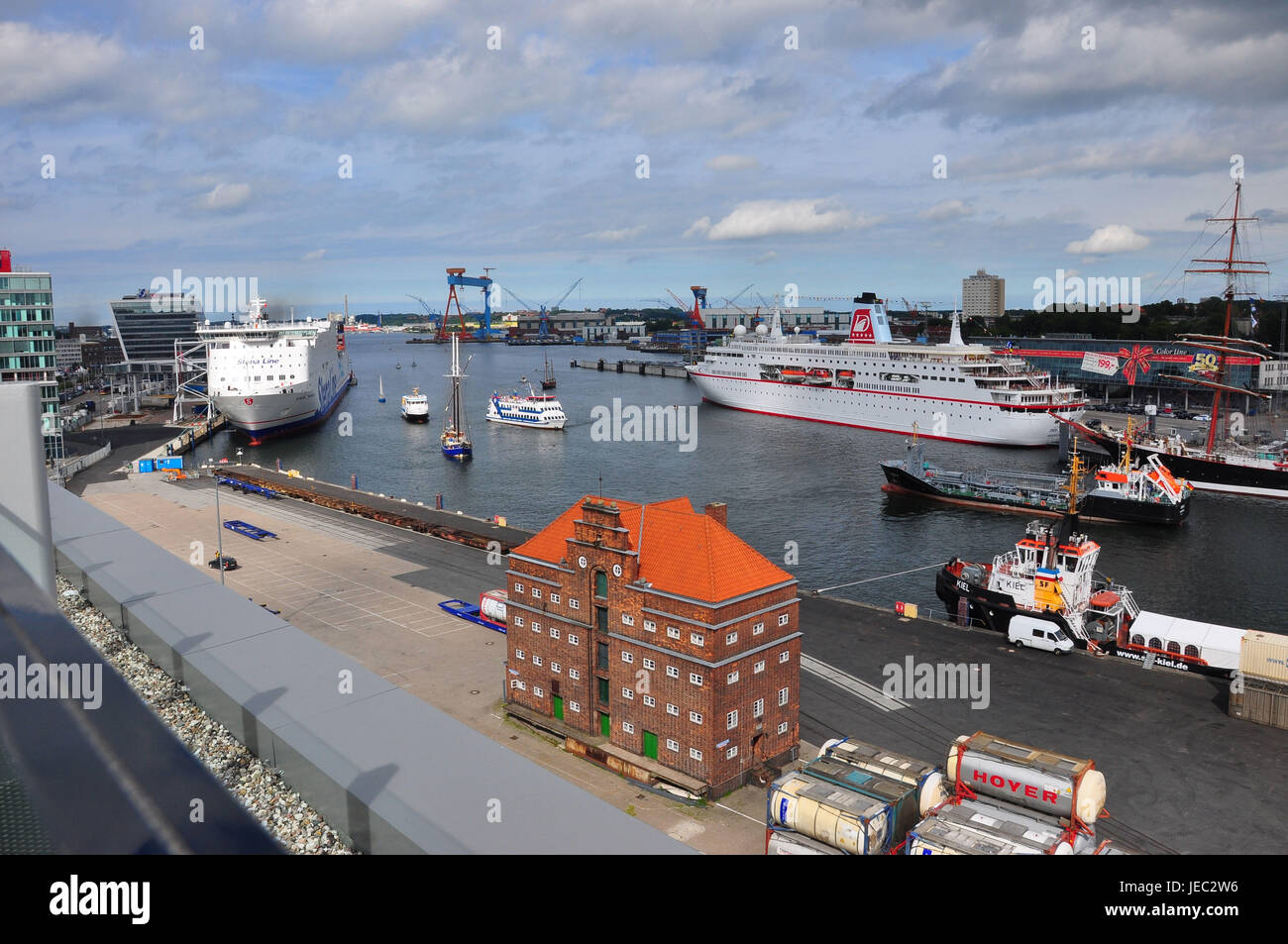 Germany, Schleswig - Holstein, Kiel, town harbour, overview Stock Photo ...