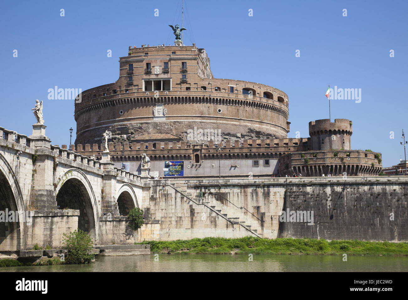 Italy, Rome, angel's castle and angel's bridge Stock Photo - Alamy