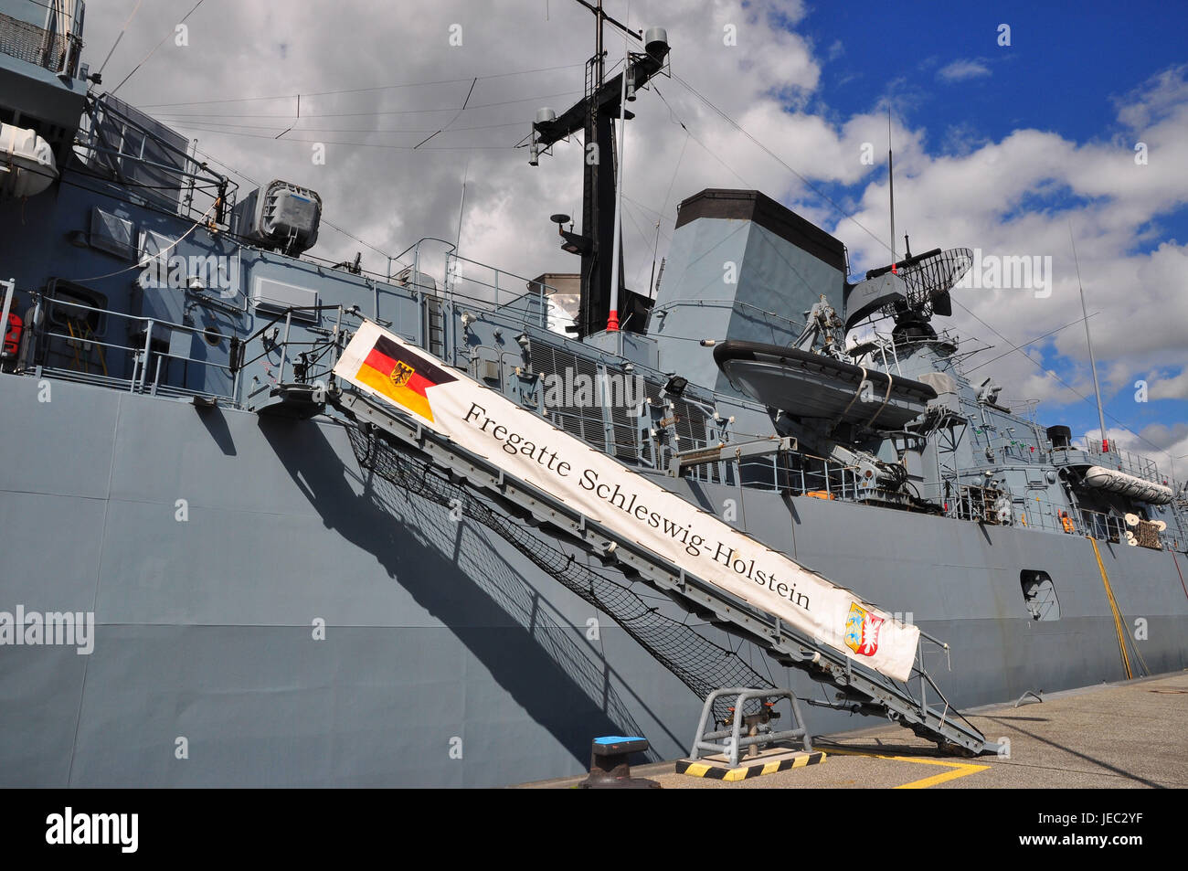 Germany, Schleswig - Holstein, Kiel, naval base, naval ship, detail ...