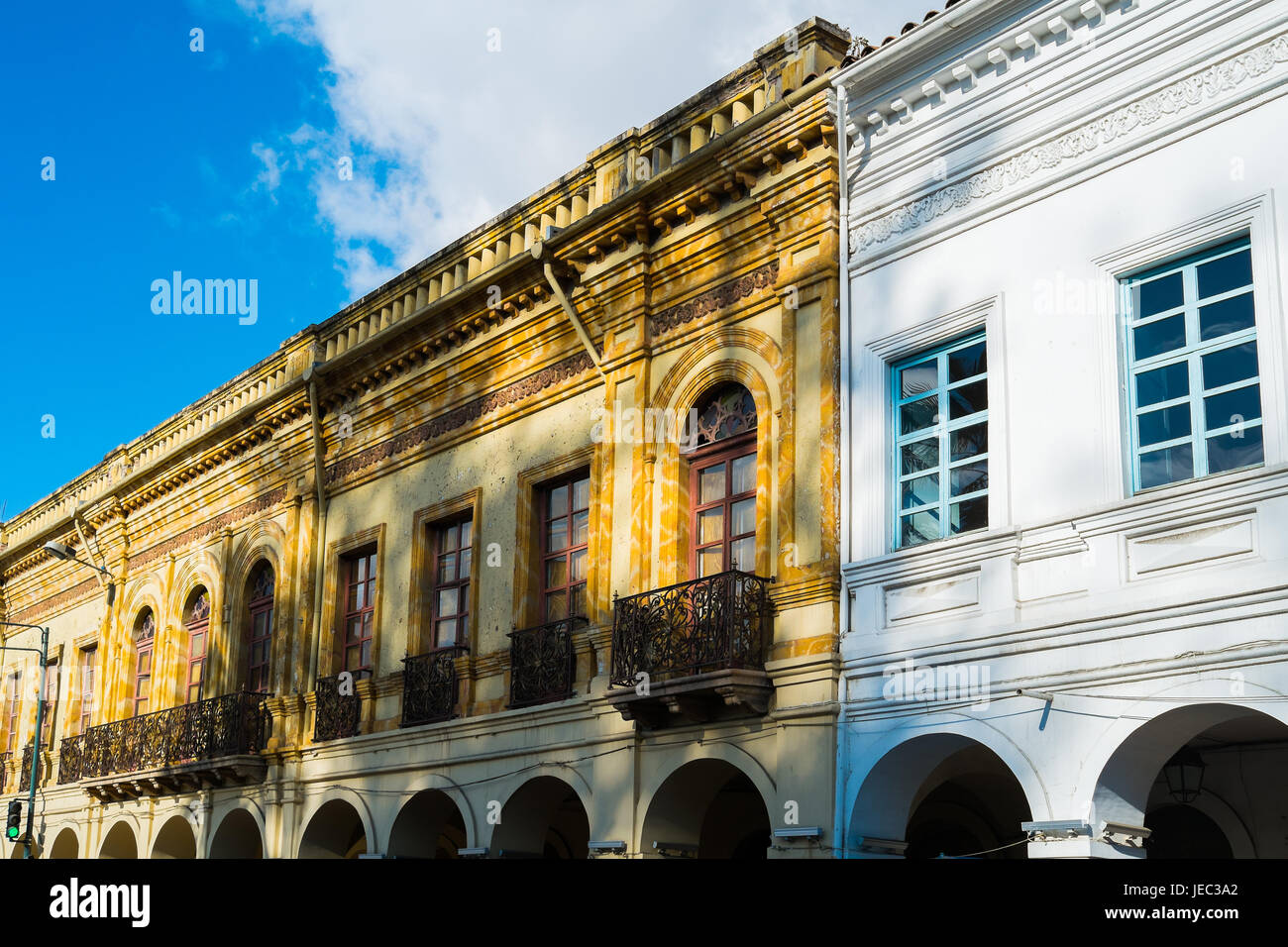 Houses in Cuenca downtown, Ecuador Stock Photo - Alamy