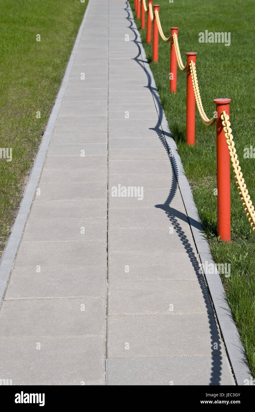Meadow, way, demarcation, fence Stock Photo - Alamy