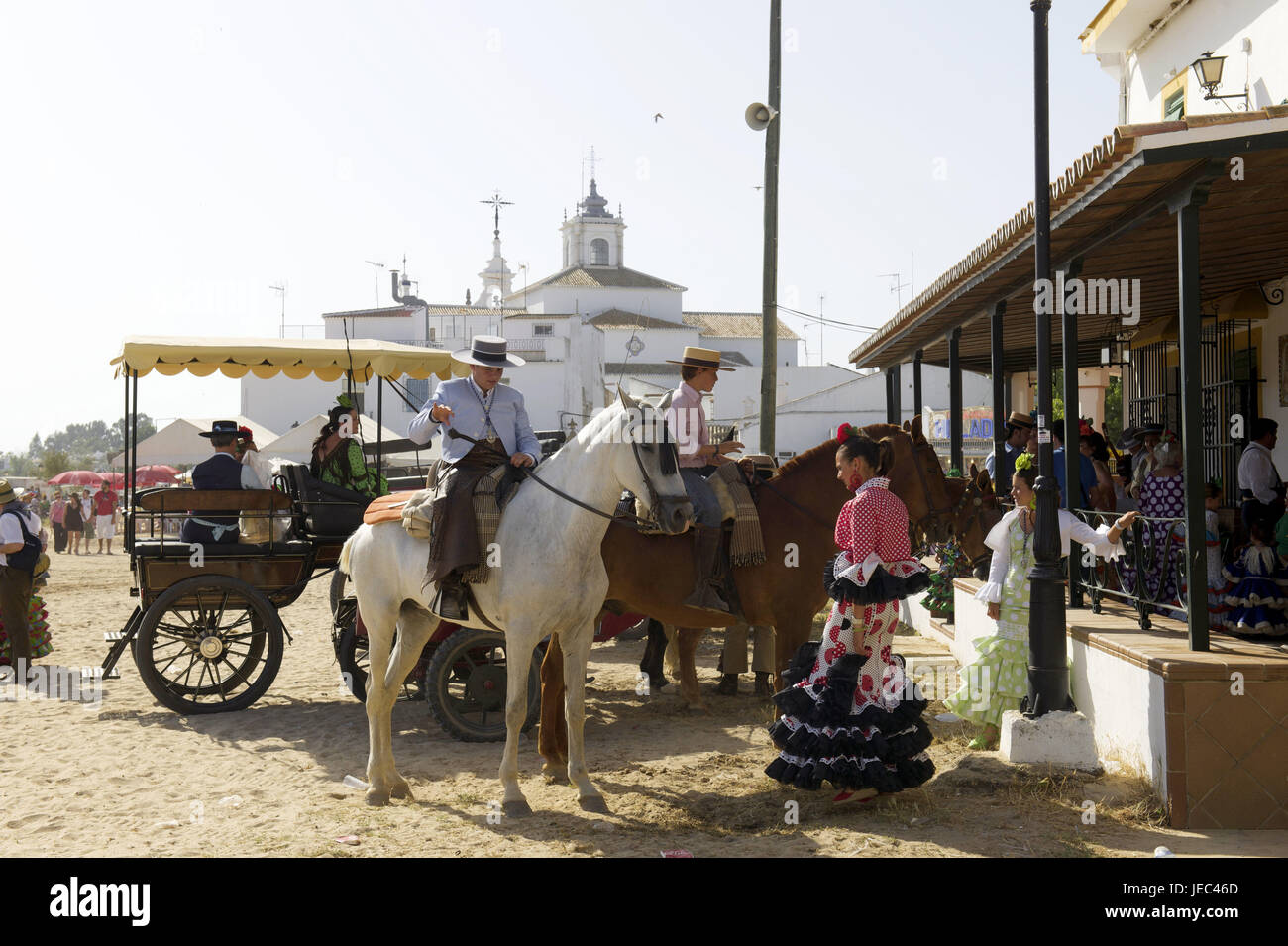 Spain, Andalusia, el Rocio, Romeria, bleed and carriage Stock Photo - Alamy