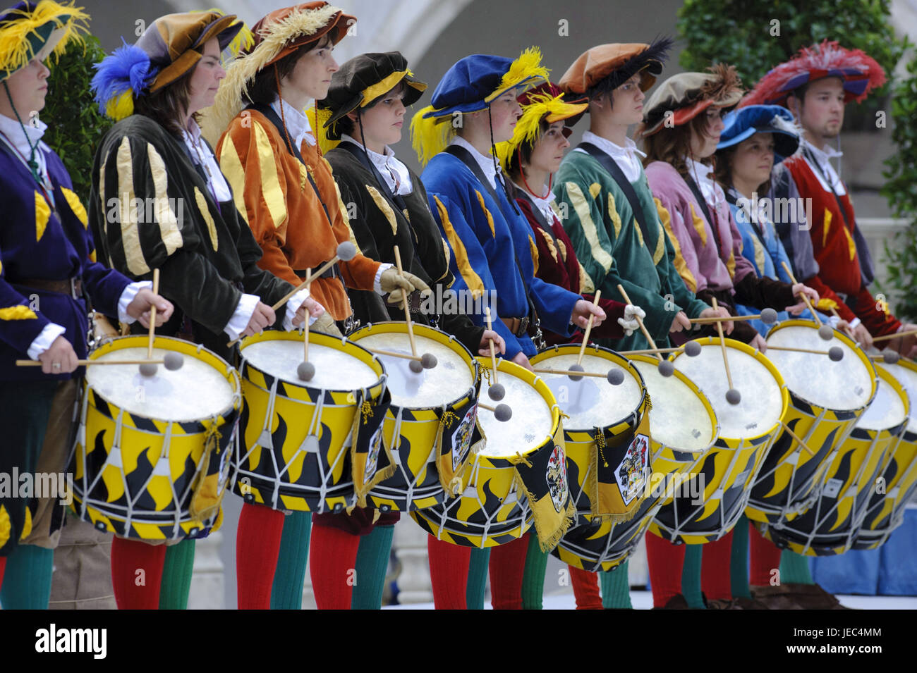 Lock feast in new castle on the Danube, with medieval knight's game and ...