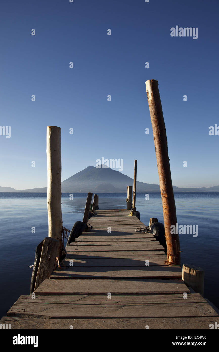 Guatemala, Atitlan lake, volcanoes, bridge Stock Photo - Alamy