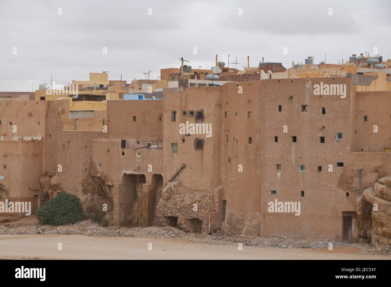 Medieval city wall around the village Bou Nura in the UNESCO world ...