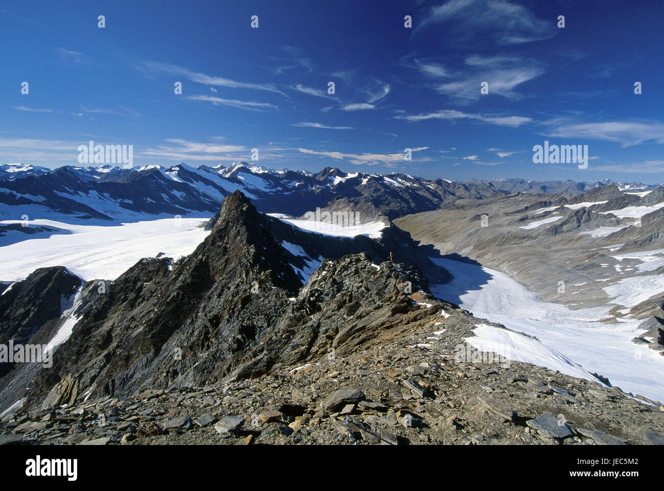 At the summit the high game, Ötztaler alps, Tyrol, Austria, Europe ...