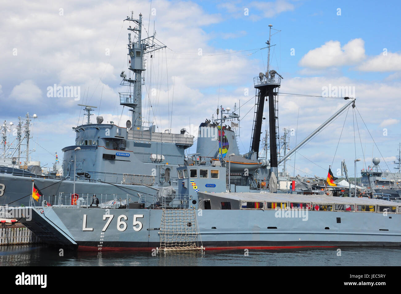 Germany, Schleswig - Holstein, Kiel, naval base, naval ship Stock Photo ...