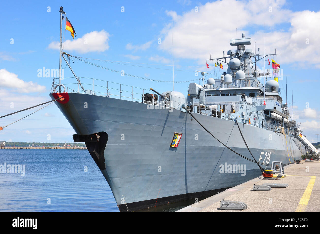 Germany, Schleswig - Holstein, Kiel, naval base, naval ship Stock Photo ...
