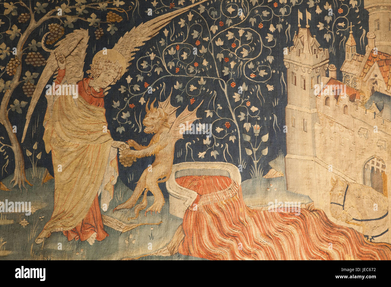 France, Loire valley, lock Angers, gallery of the apocalypse, tapestry ...