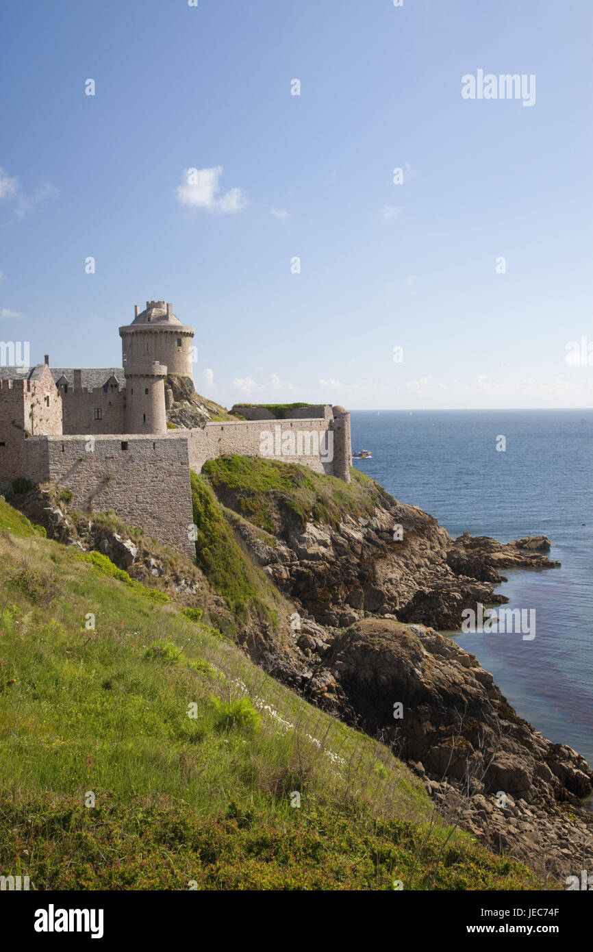 France, Brittany, Cotes D'Armor, Cap Frehel, fort La bar Stock Photo ...