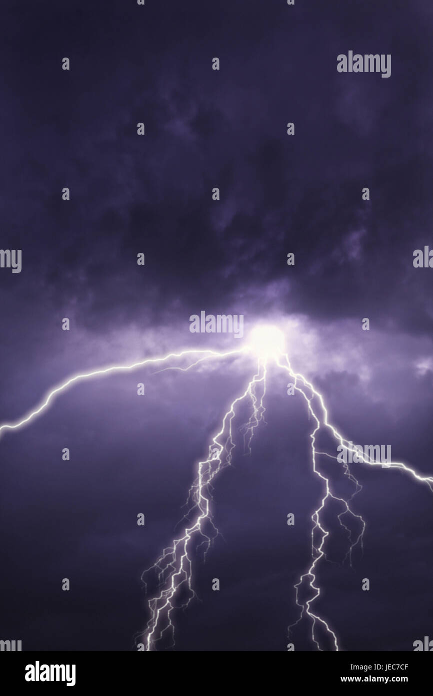 Thunderstorm, flash, sky, clouds, night Stock Photo - Alamy