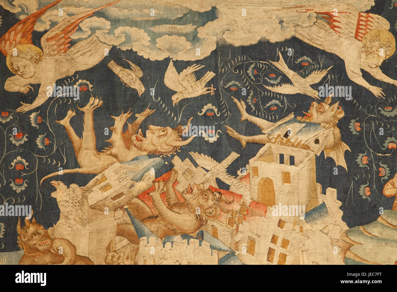 France, Loire valley, lock Angers, gallery of the apocalypse, tapestry ...