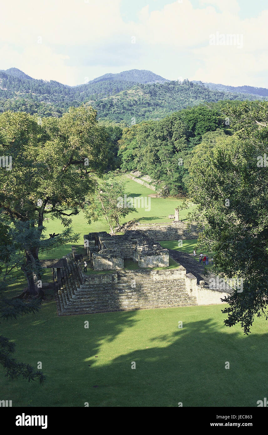 Honduras, Copan, temple, ruin, visitor, Central America, Latin America ...