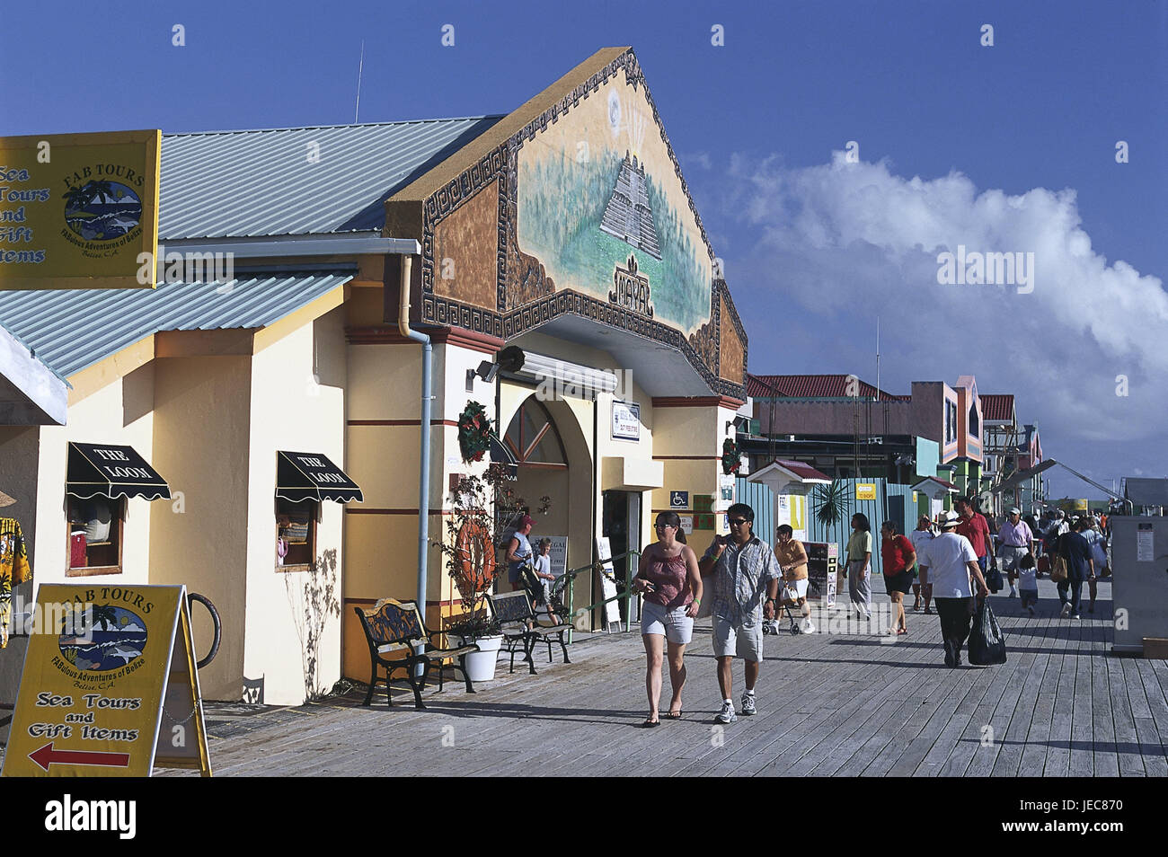 Belize, Belize town, harbour fourth, shopping street, tourist, Central ...