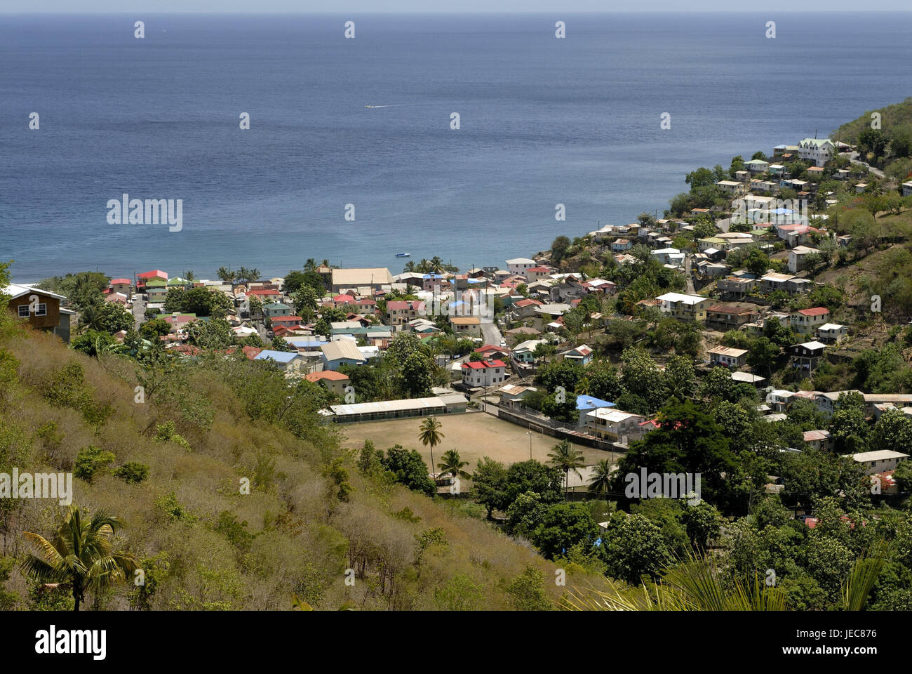 The small Antilles, Saint Lucia, fishing village, local overview, the ...