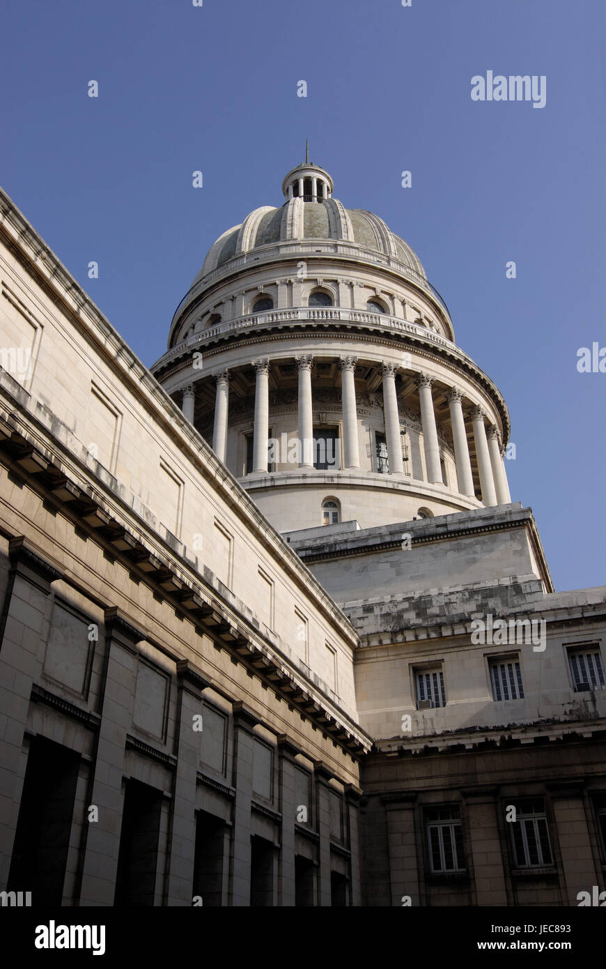 Cuba, Havana, Capitol, detail, from below, the Caribbean, island ...