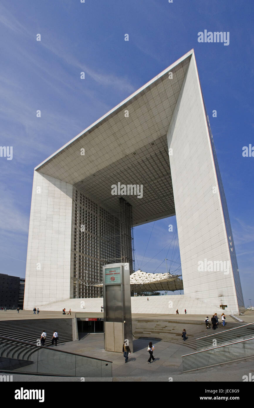 France, Paris, part of town of La Defense, Grand Arch de La Defense ...