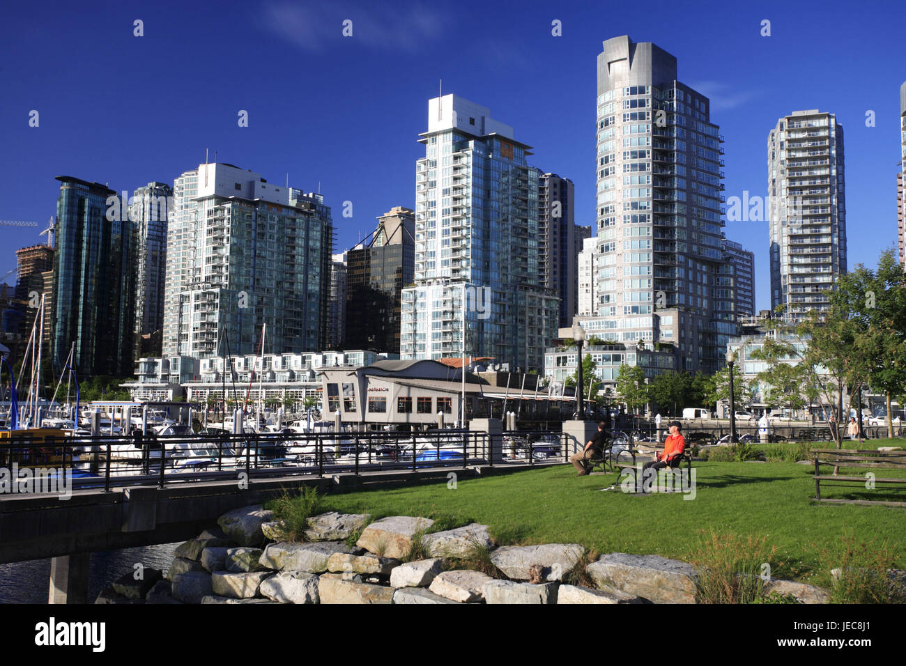 Canada, British Columbia, Vancouver, skyline, high rises, harbour ...