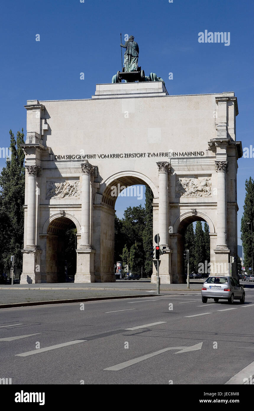 Germany, Bavaria, Munich, victory gate, back, traffic, South Germany ...