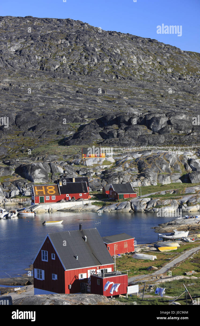 Greenland, Disco Bay, Rodebay, residential houses, timber houses ...
