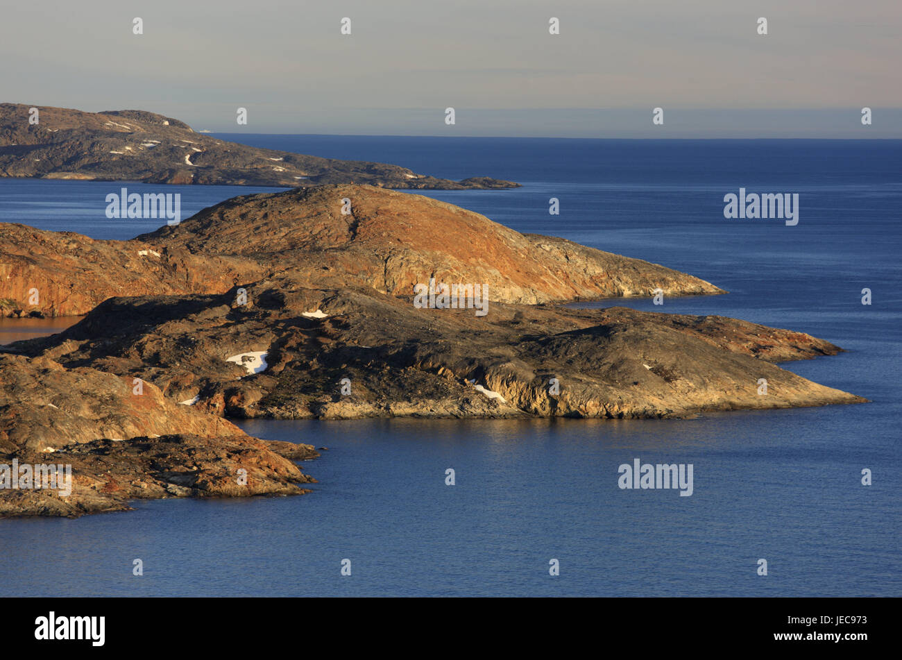 Greenland, Upernavik, coastal scenery, rock, sea, North-Western ...