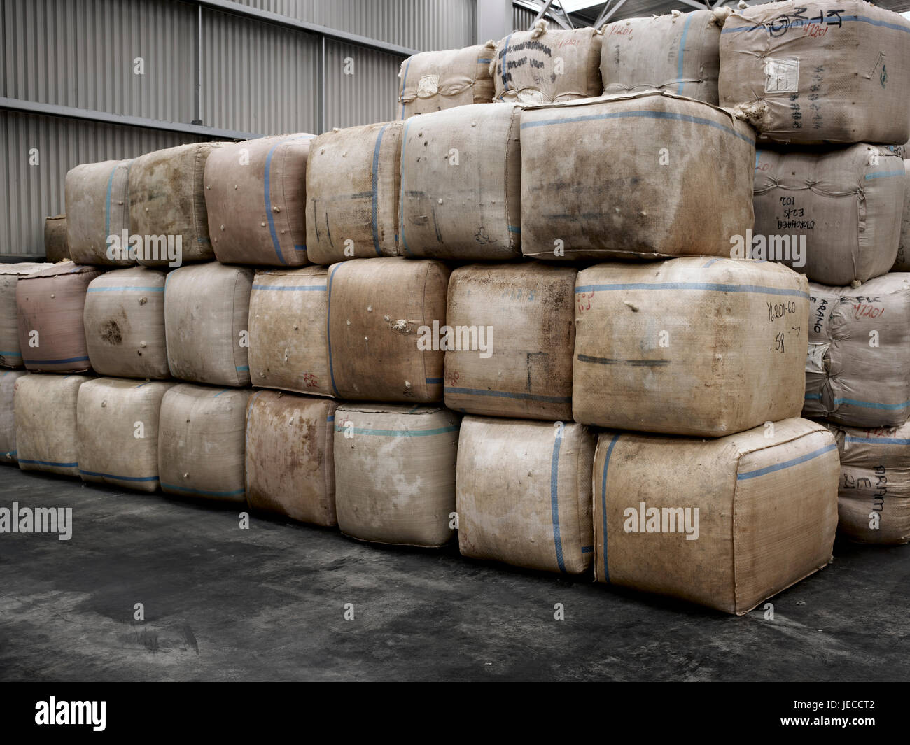 Wool bale stored in warehouse Stock Photo - Alamy