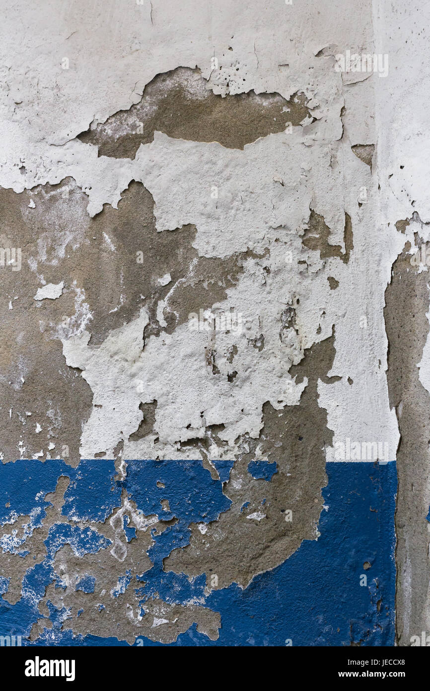 Background of peeling old blue plaster on wall Stock Photo - Alamy