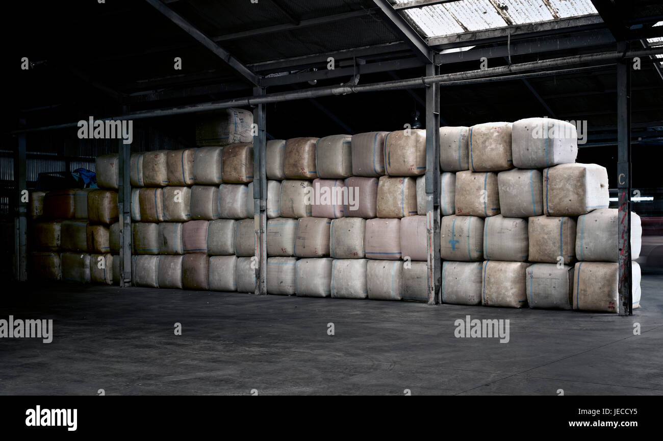 Wool bale stored in warehouse Stock Photo - Alamy