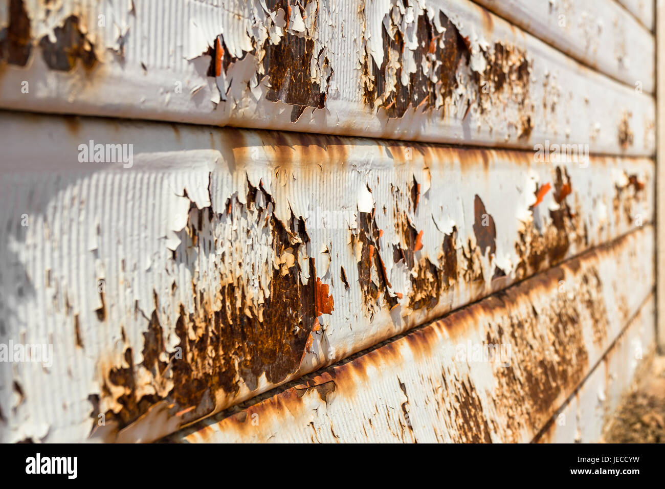Rusty garage door. Vintage style. Ideal for backgrounds. Shallow depth ...