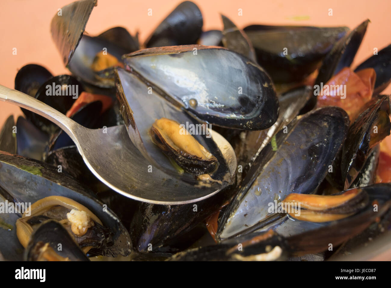 detail of a mussel of a soup of mussel Stock Photo - Alamy