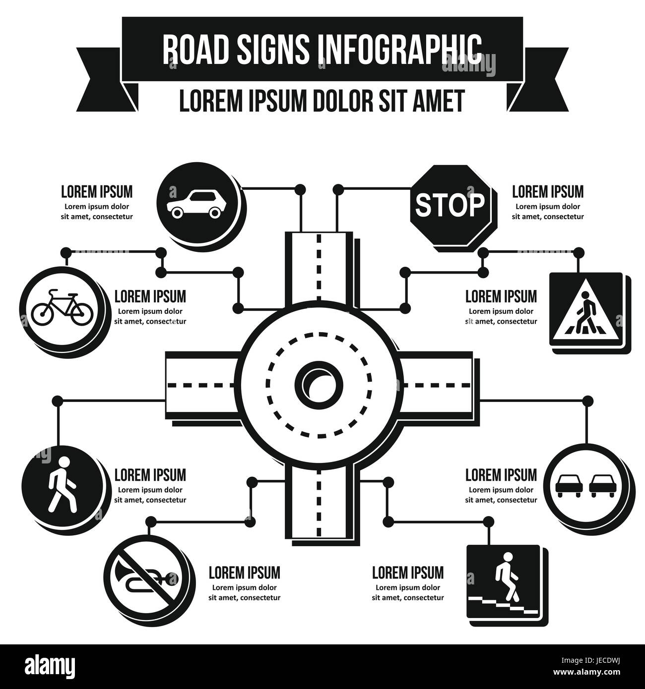 Road signs infographic concept, simple style Stock Vector Image & Art ...
