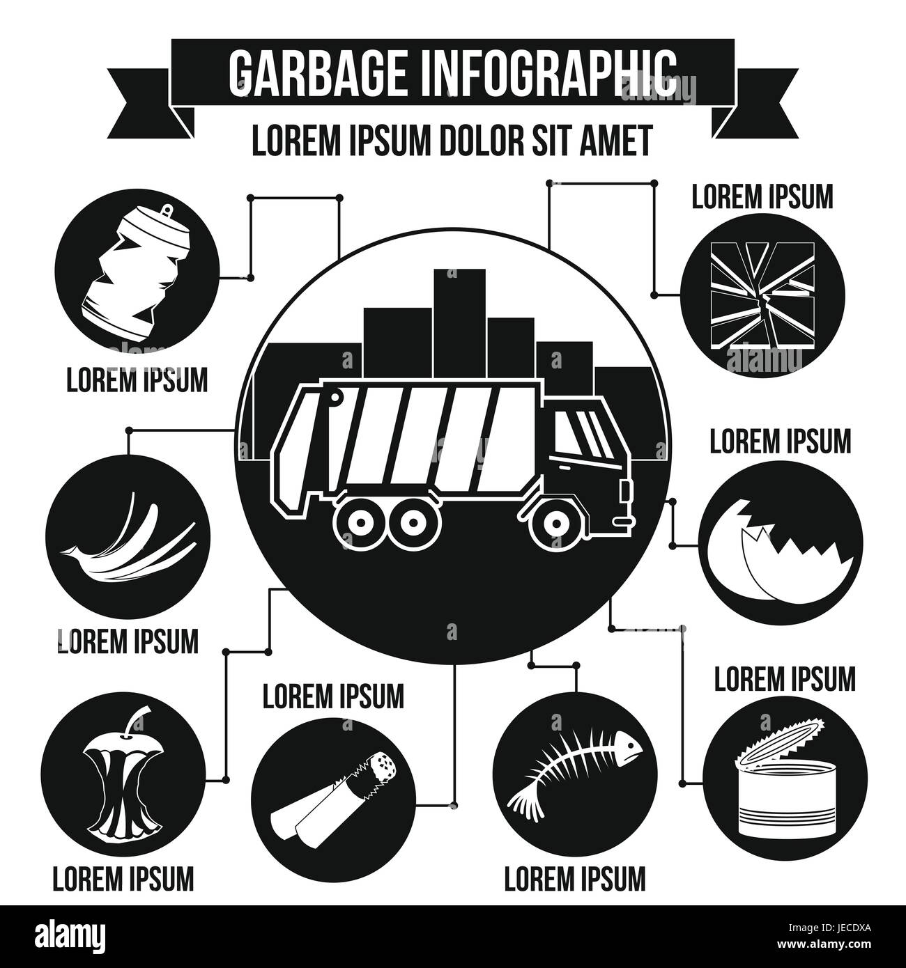 Garbage infographic concept, simple style Stock Vector Image & Art - Alamy