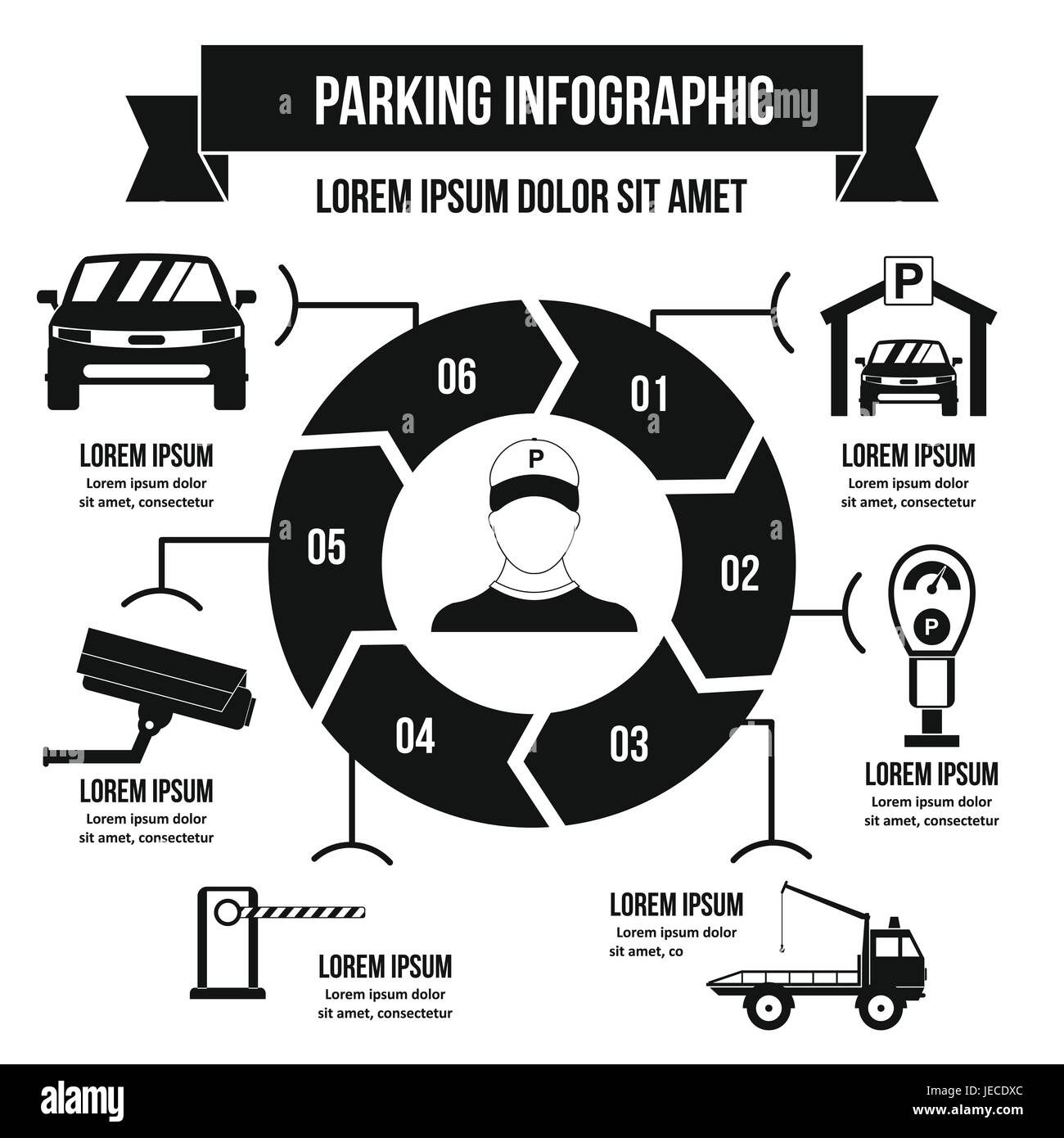Parking service infographic concept, simple style Stock Vector Image ...