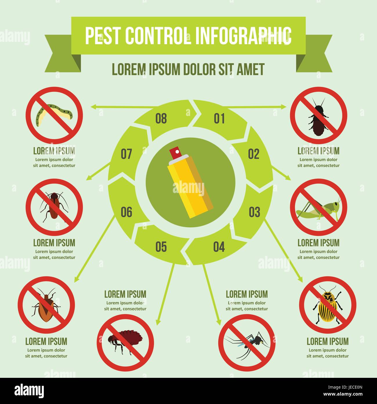 Pest control infographic concept, flat style Stock Vector Image & Art ...