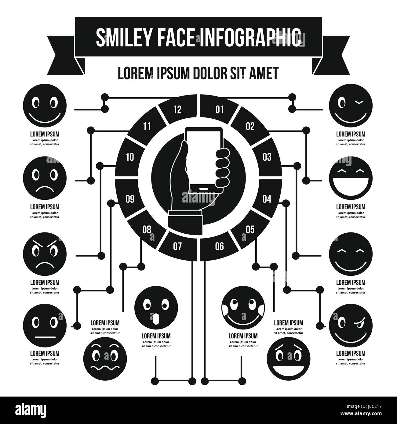 Smile emoticons infographic concept, simple style Stock Vector Image ...