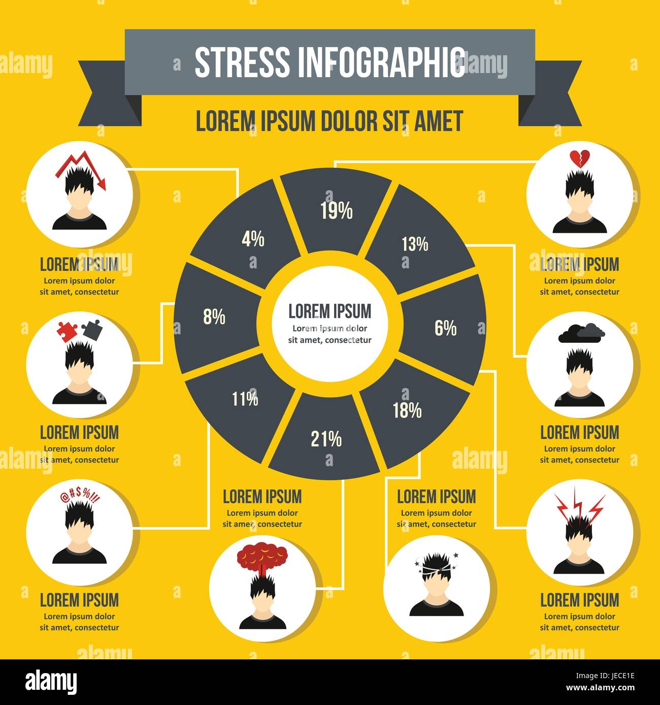 Stress infographic concept, flat style Stock Vector Image & Art - Alamy