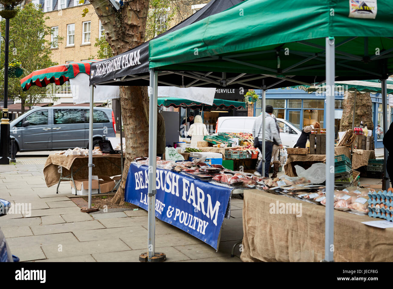 Farmers Market & Orange Square, London, UK Stock Photo - Alamy