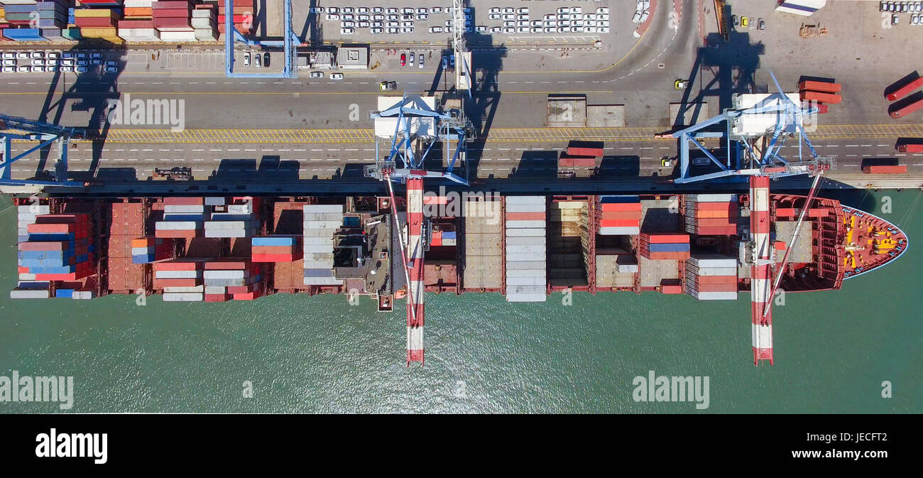 Aerial view container terminal port hi-res stock photography and images ...