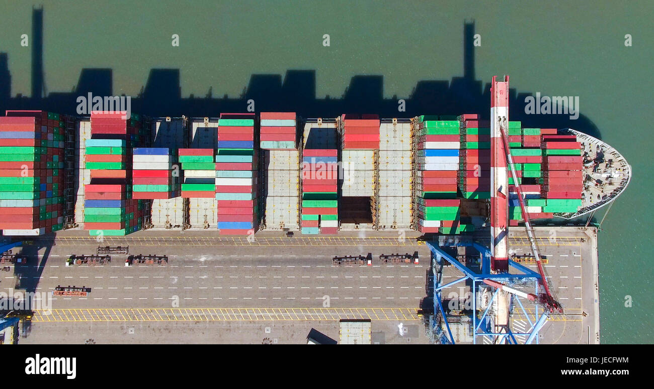 Aerial view container terminal port hi-res stock photography and images ...